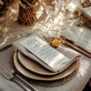Personalized Married in 1975 Wedding Anniversary Table Place Setting ...
