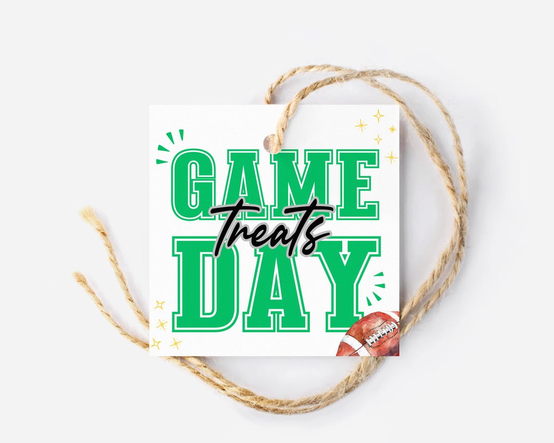 Football Game Day Treat Bag Favor Tags, Game Day Team Snacks, Touchdown ...