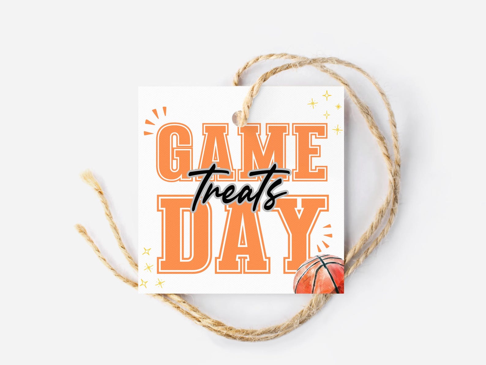 Basketball Game Day Treat Bag Favor Tags, Orange Game Day Team Snacks ...