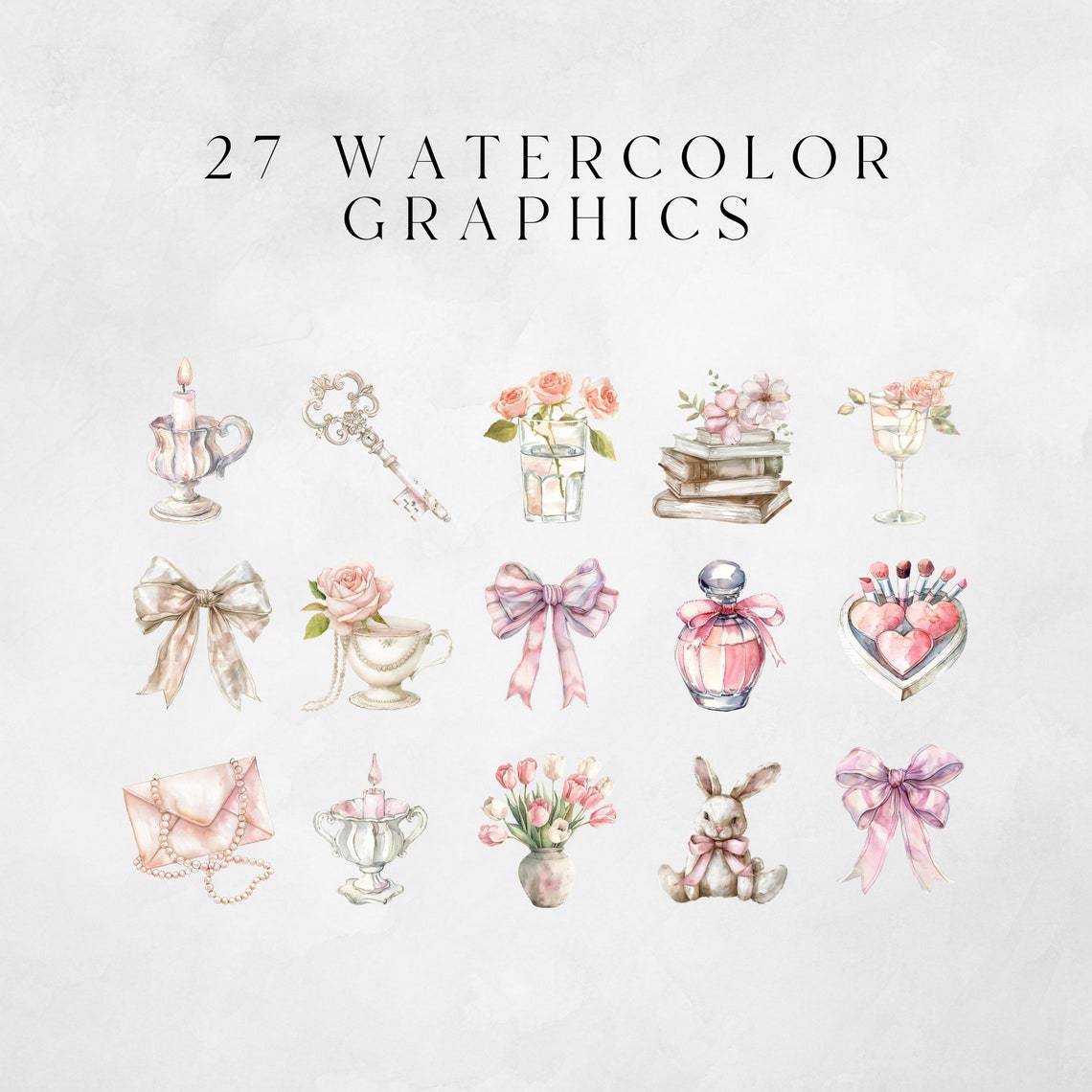 Watercolor Coquette Aesthetic Clipart, Pink Bow Clip Art, Watercolor ...