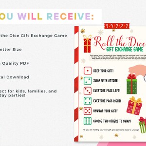 Christmas Roll the Dice Gift Exchange Game, Fun Holiday Party Activity ...