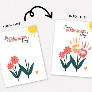 Grandparents Day Handprint Art, Custom Keepsake Gift From Grandkids ...