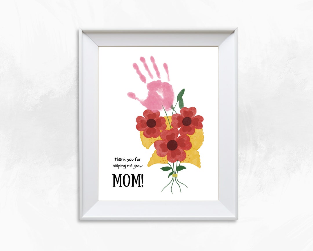 Mother's Day Handprint Printable Craft Page, Mother's Day Gift Art ...