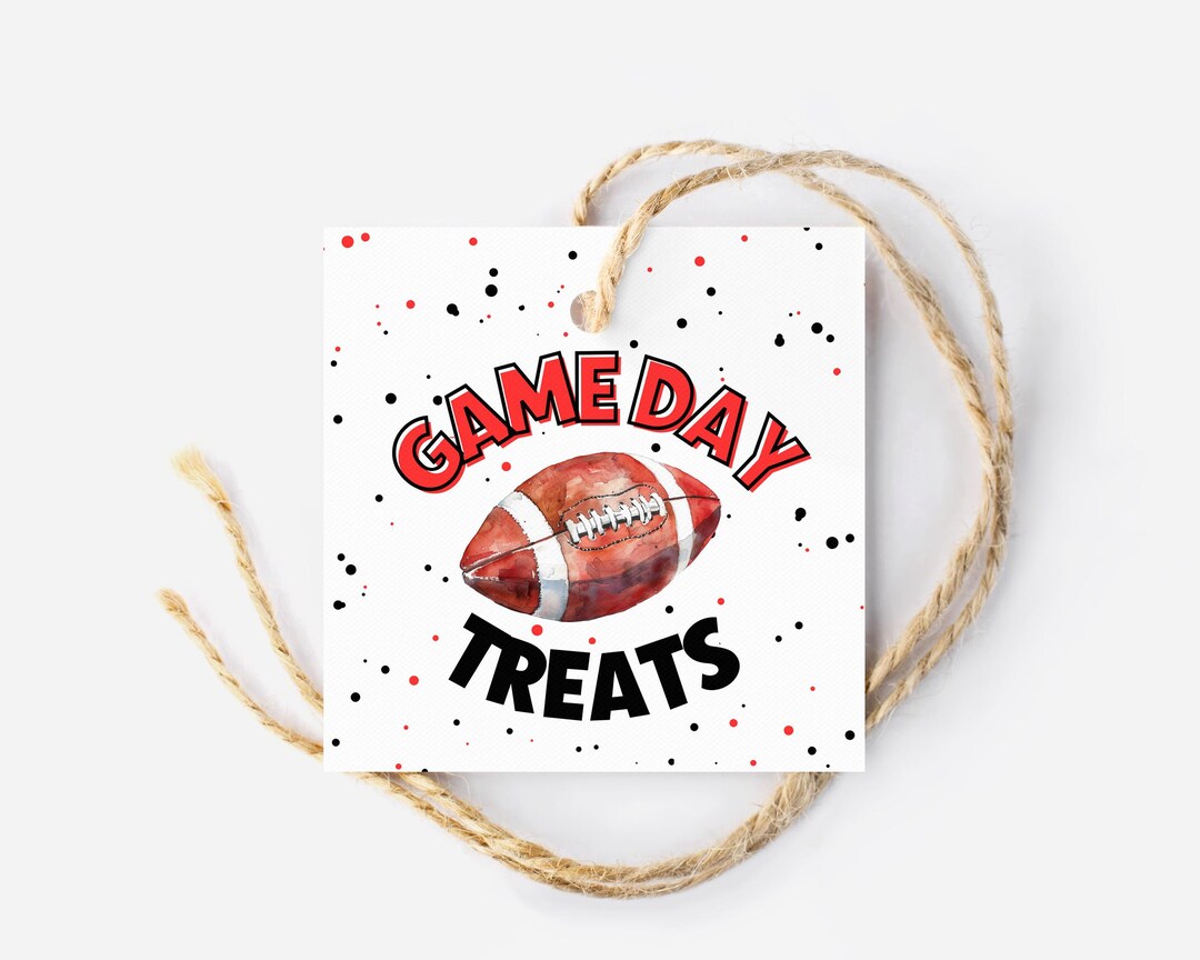 Printable Football Game Day Treat Tags, Game Day Snack Tags, Sport ...