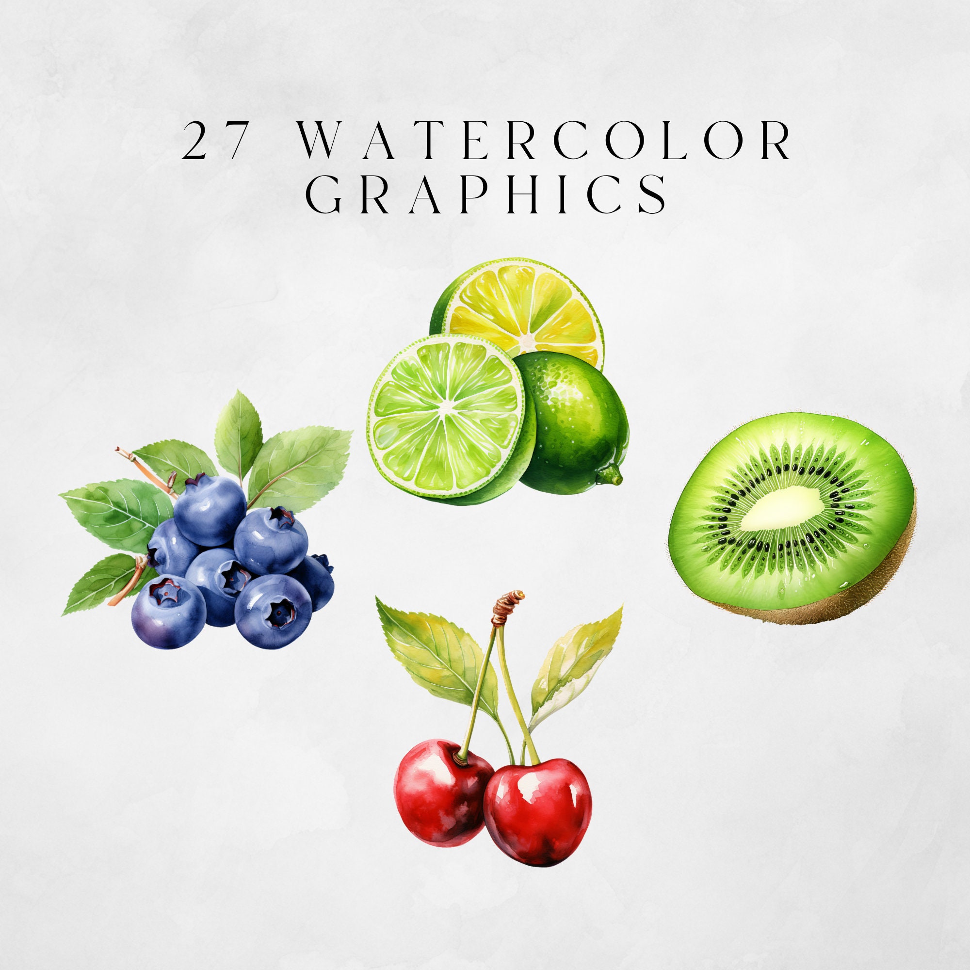 Fruits and Vegetables Clipart, Healthy Food Clip Art, Watercolor Fruits ...