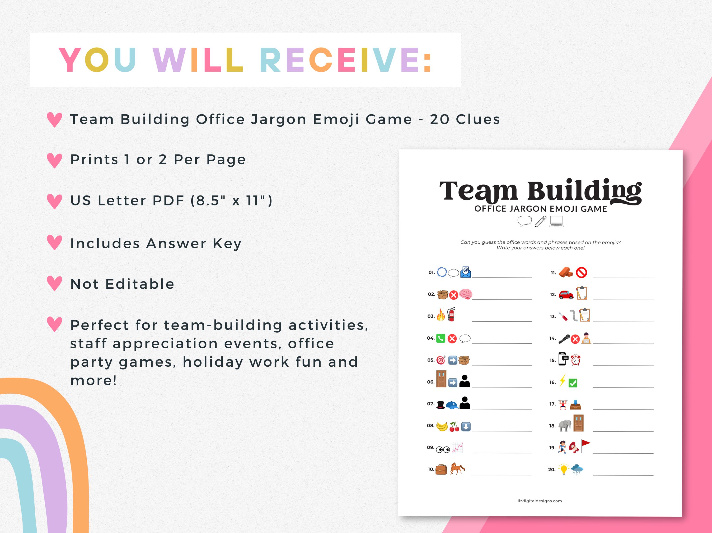 Office Team Building Emoji Game, Workplace Coworker Games, Staff ...