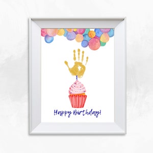 Birthday Gift Handprint Art Instant Download, Handmade Keepsake Gift ...