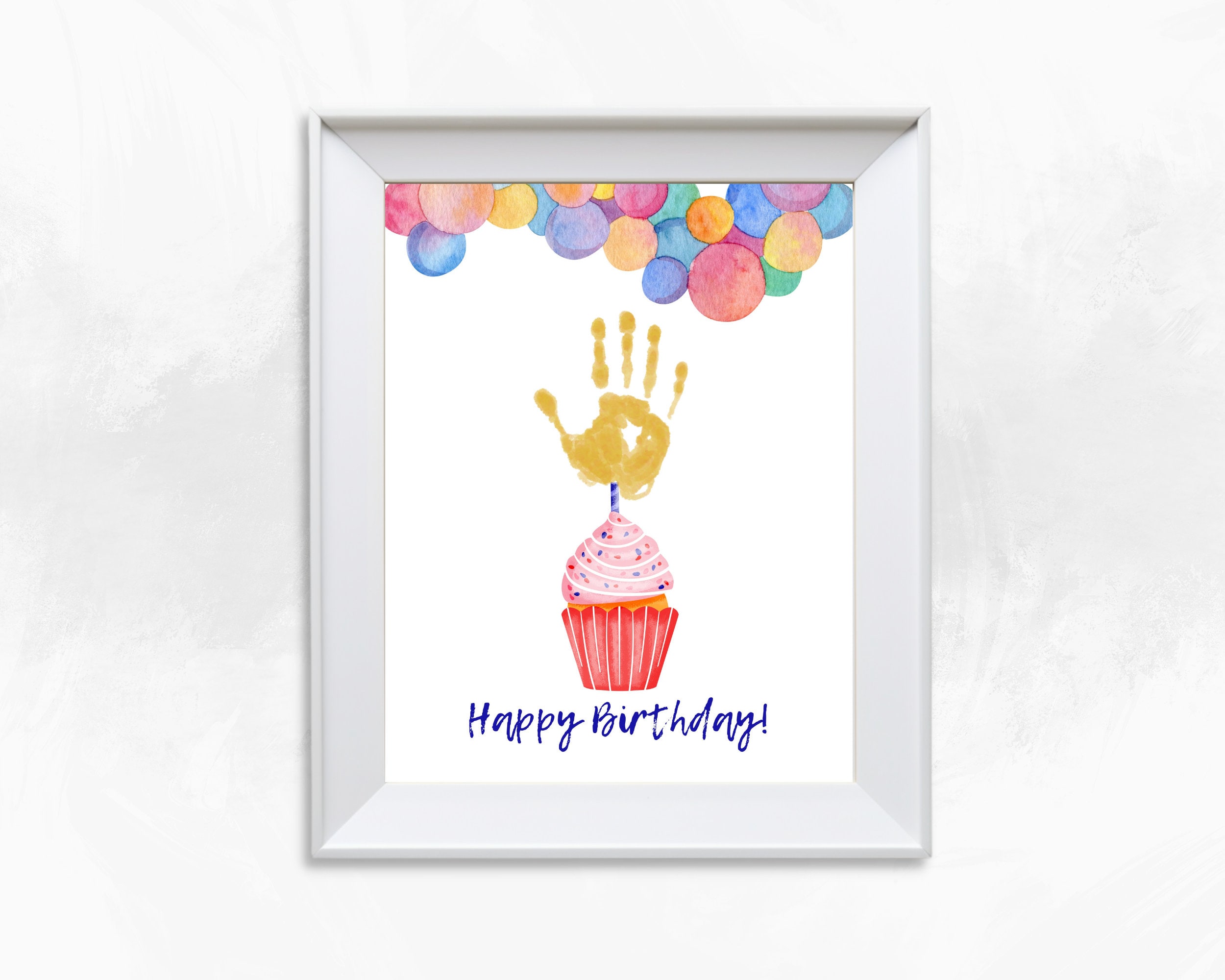 Birthday Gift Handprint Art Instant Download, Handmade Keepsake Gift ...