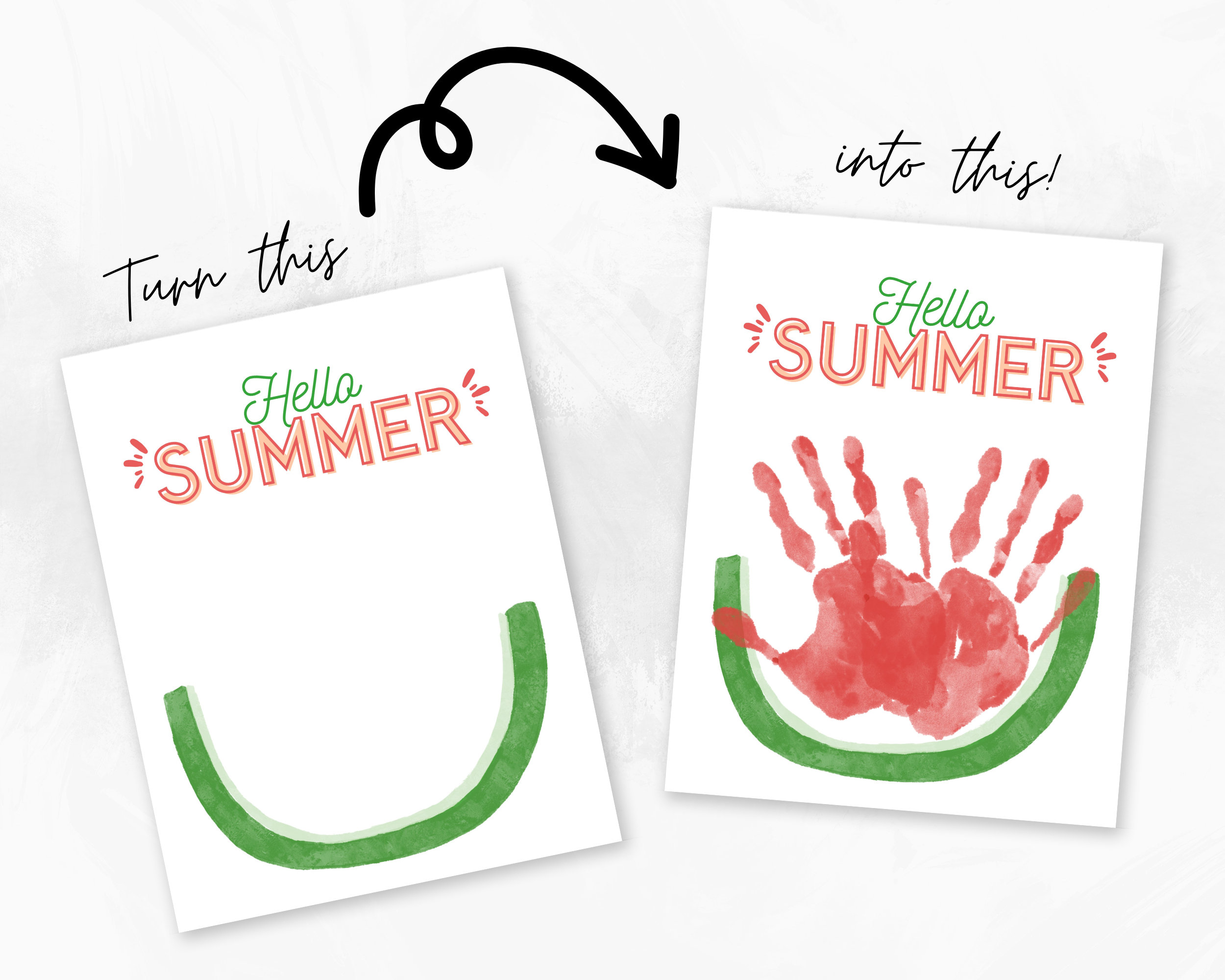 Summer Handprint Art Craft, Summer Printables, Handmade Keepsake Gift ...