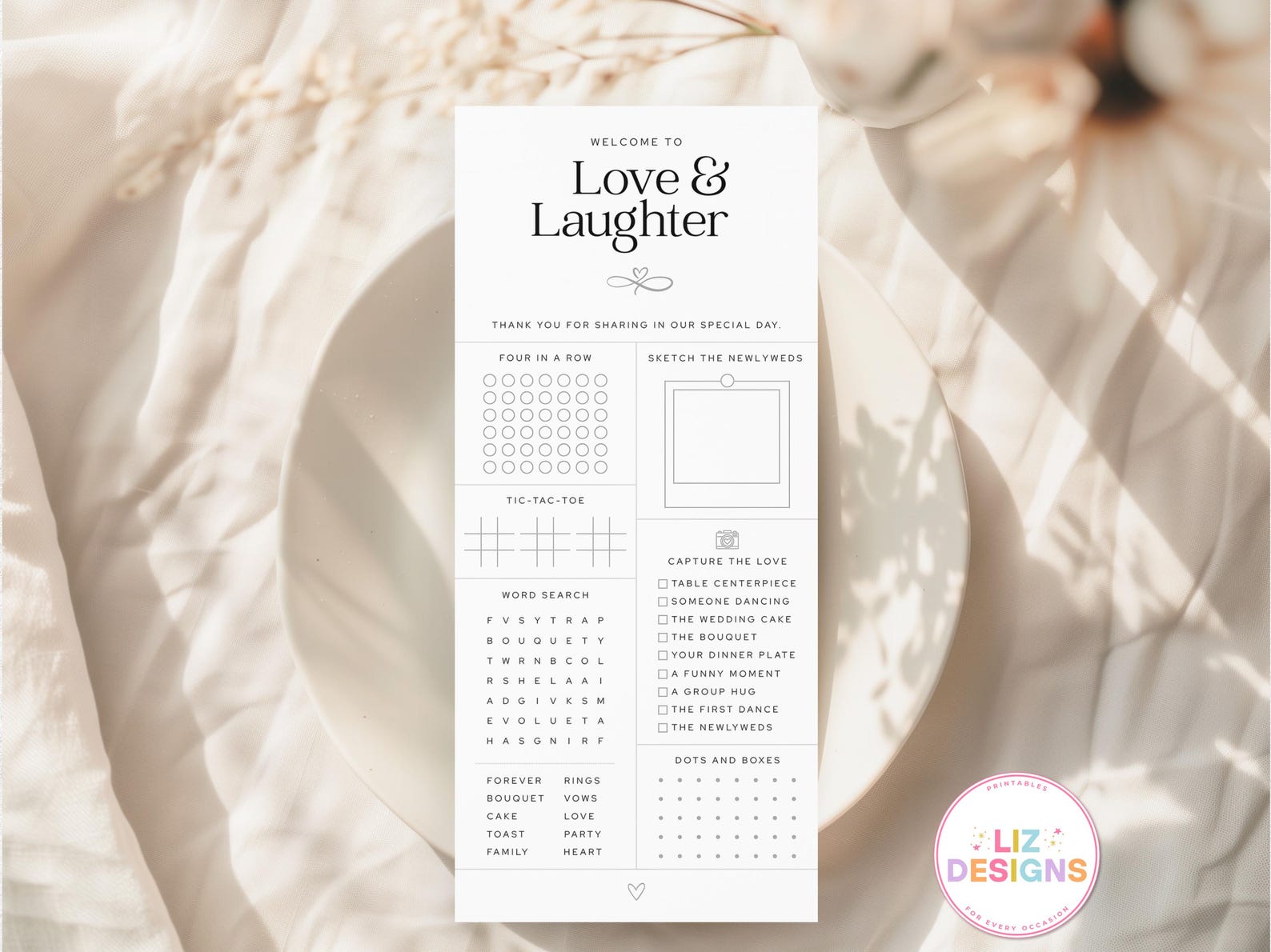 Printable Cocktail Hour Games, Wedding Reception Game, Wedding Activity ...