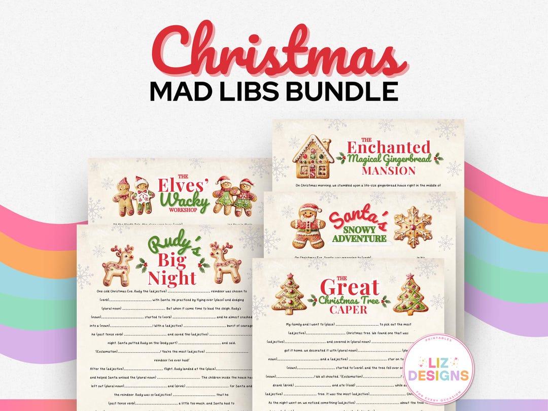 Christmas Mad Libs Stories Bundle, Holiday Mad Libs Game, Printable ...