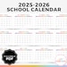 2025-2026 School Year Calendar, Printable Editable Monthly Academic ...