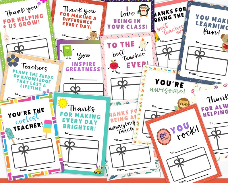 Teacher Appreciation Gift Card Holders, End of Year Teacher Gifts, Gift ...