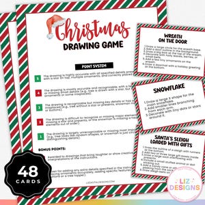 Christmas Drawing Game, Printable Drawing Challenge, Holiday Office ...