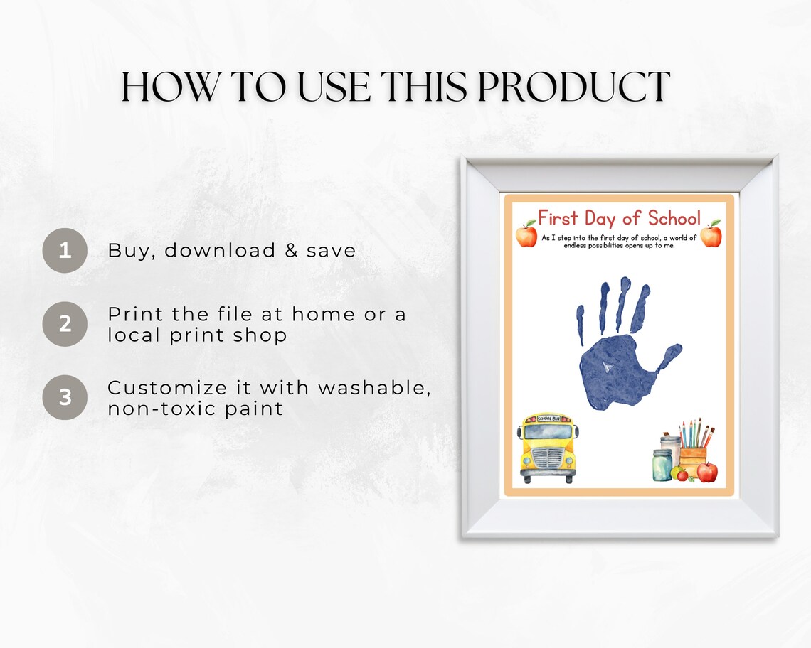 First Day of School Handprint Craft, Back to School Printable ...