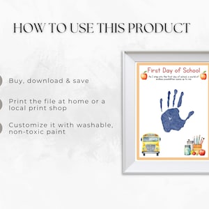 First Day of School Handprint Craft, Back to School Printable ...