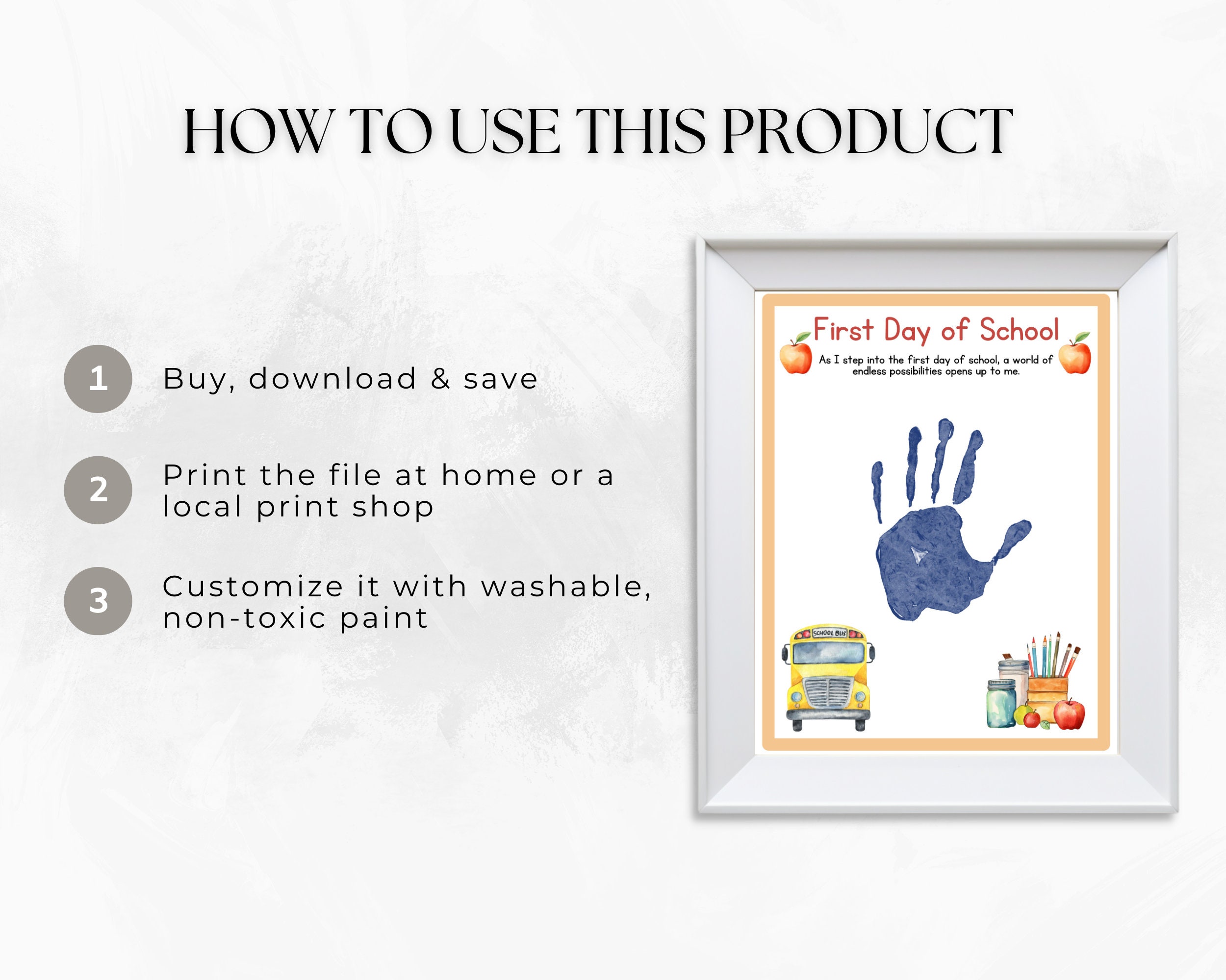 First Day of School Handprint Craft, Back to School Printable ...