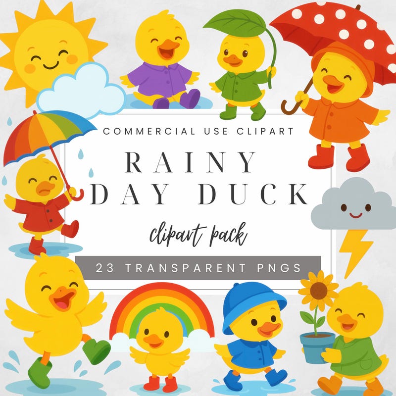 April Shower Clipart - Etsy