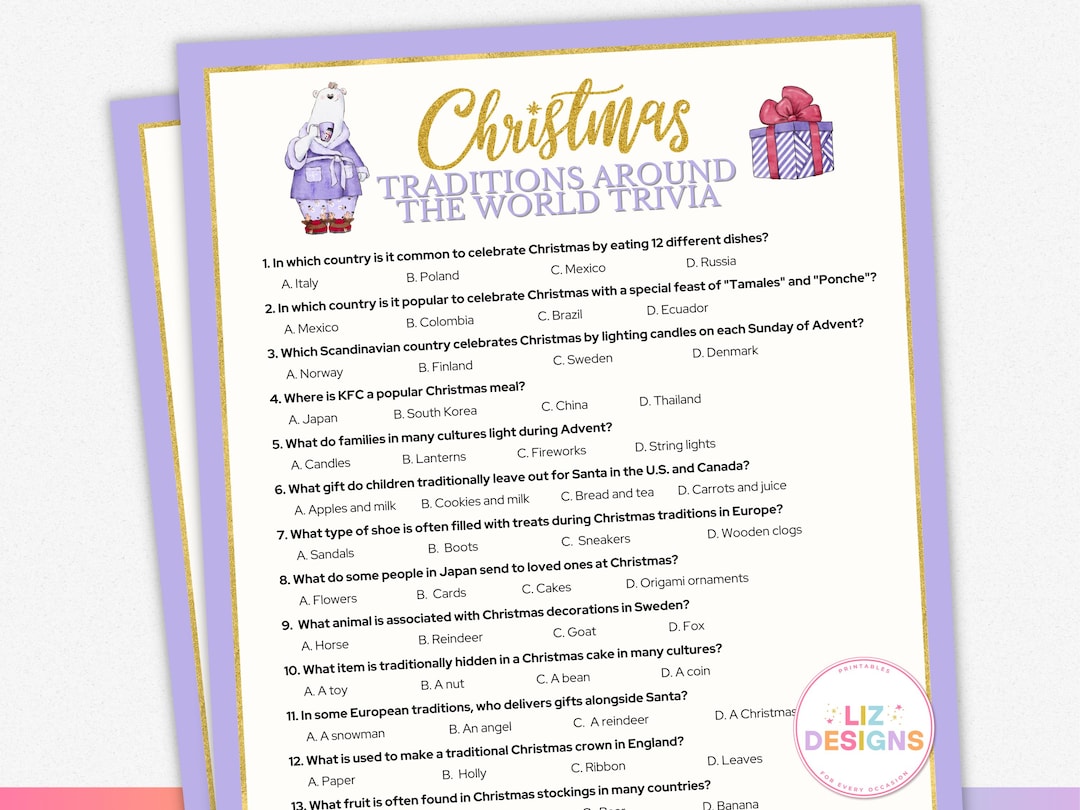 Christmas Traditions Around the World Trivia, Educational Trivia ...