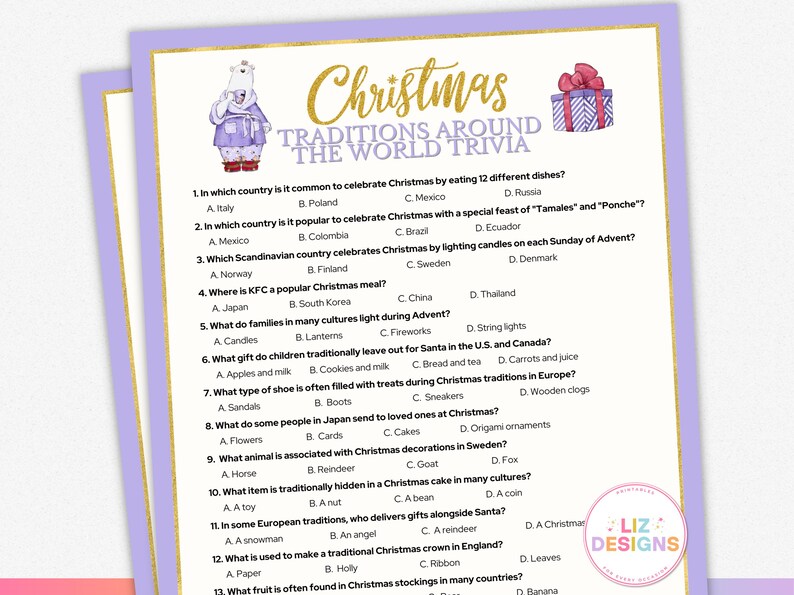 Christmas Traditions Around the World Trivia, Educational Trivia ...