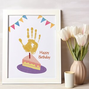 Printable Happy Birthday Handprint Art, Custom Birthday Gift, Birthday ...