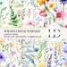Wildflowers Printable Digital Papers, Watercolor Wildflowers Junk ...