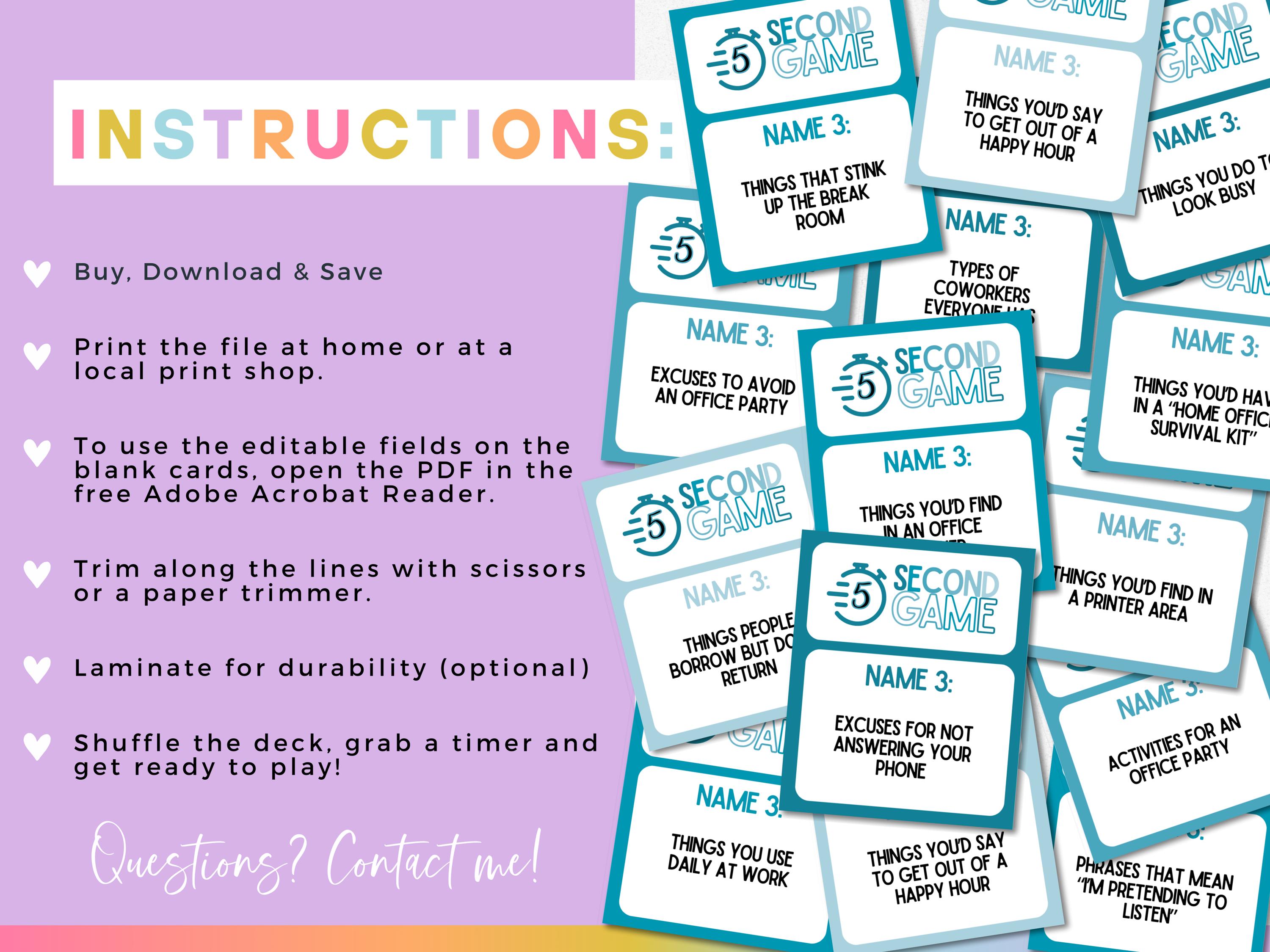 Office Party 5 Second Game, Icebreaker Activity, Work Team Building ...