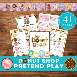 Donut Shop Pretend Play Printables, Home Dramatic Play, Kids Summer ...