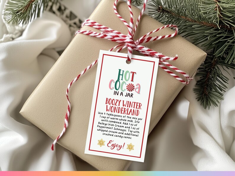 Hot Cocoa Mix Tags, Hot Chocolate Gift Tags, Christmas Treat Tags ...