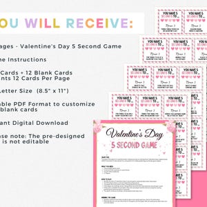 Valentine's Day 5 Second Game, Galentines Day Party Game, Ladies Night ...