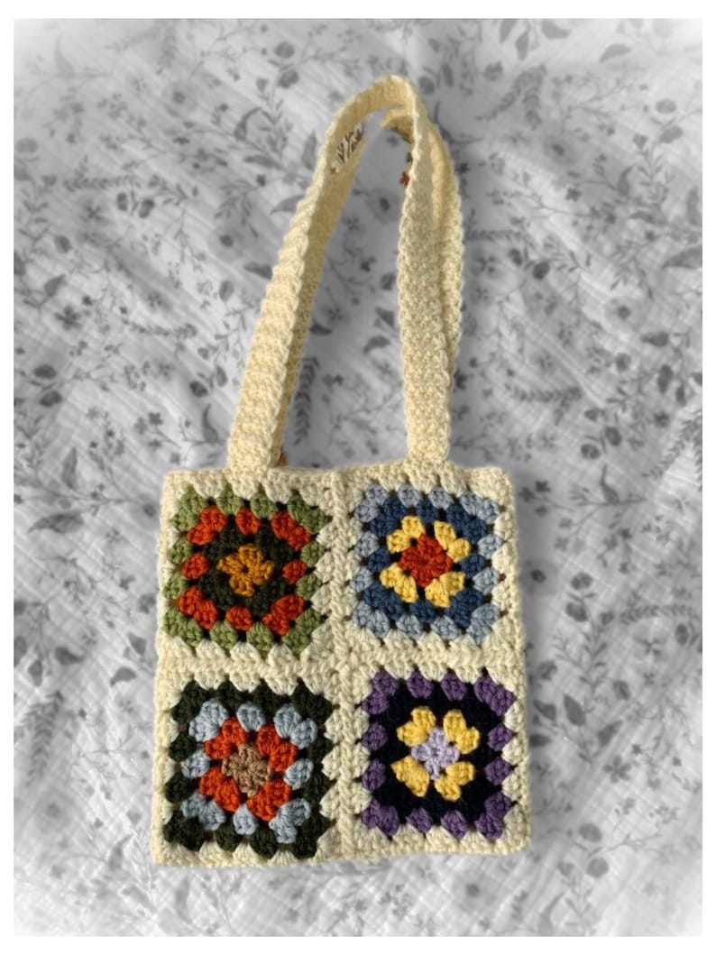 Crochet Granny Square Tote Bag - Etsy