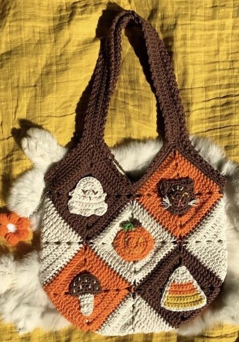 Crochet Halloween Tote Bag - Etsy