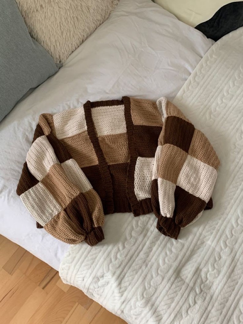 Crochet Brown Cardigan - Etsy UK