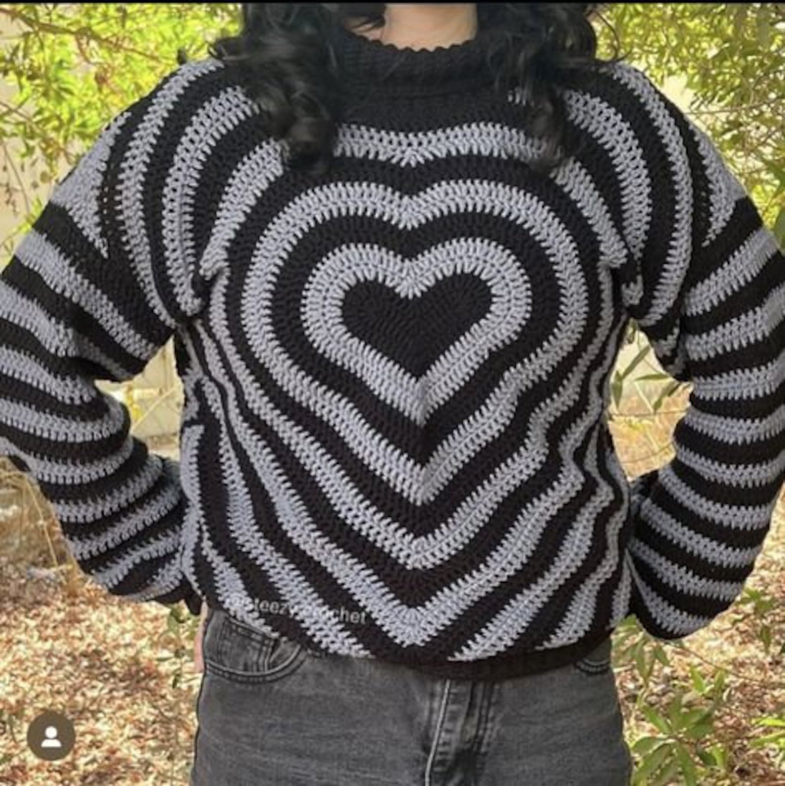 Crochet Heart Sweater - Etsy