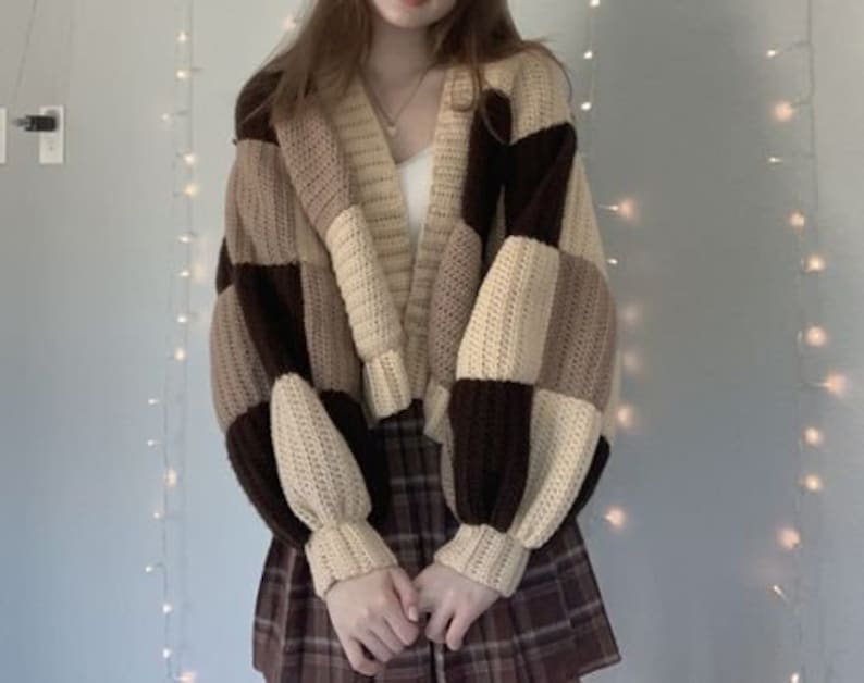 Crochet Brown Cardigan - Etsy UK