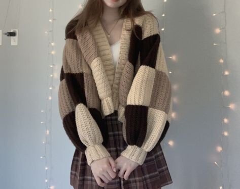 Crochet Brown Cardigan - Etsy