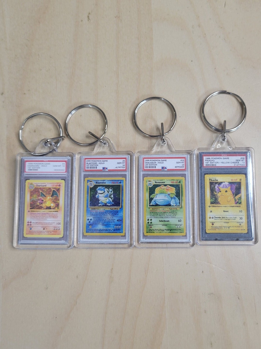 4 Peice Lot! Keychain/keyring | Charizard, Blastoise, Venusaur, Pikachu ...
