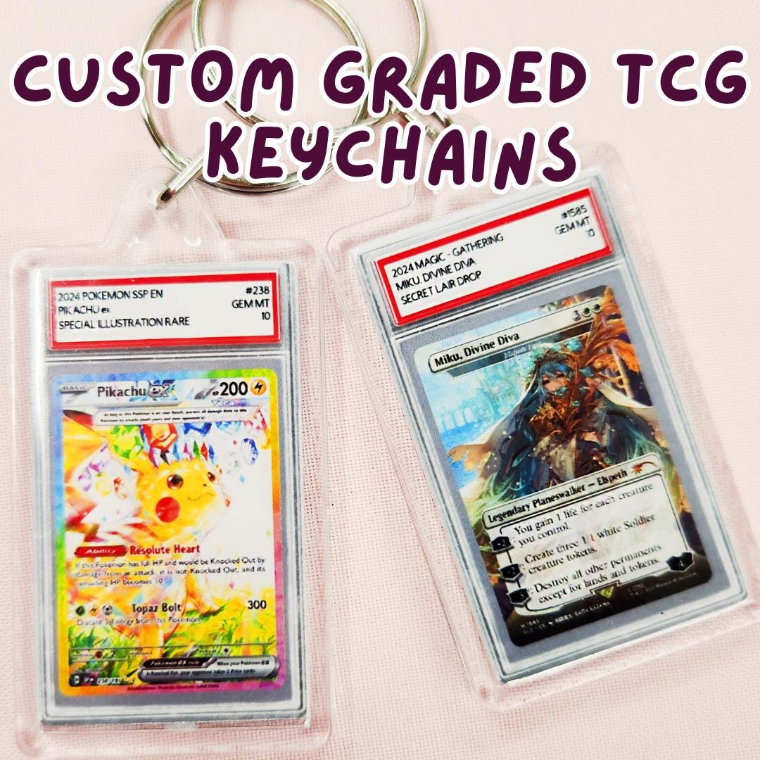 Custom Graded TCG (trading Card Game) Keychain - Etsy