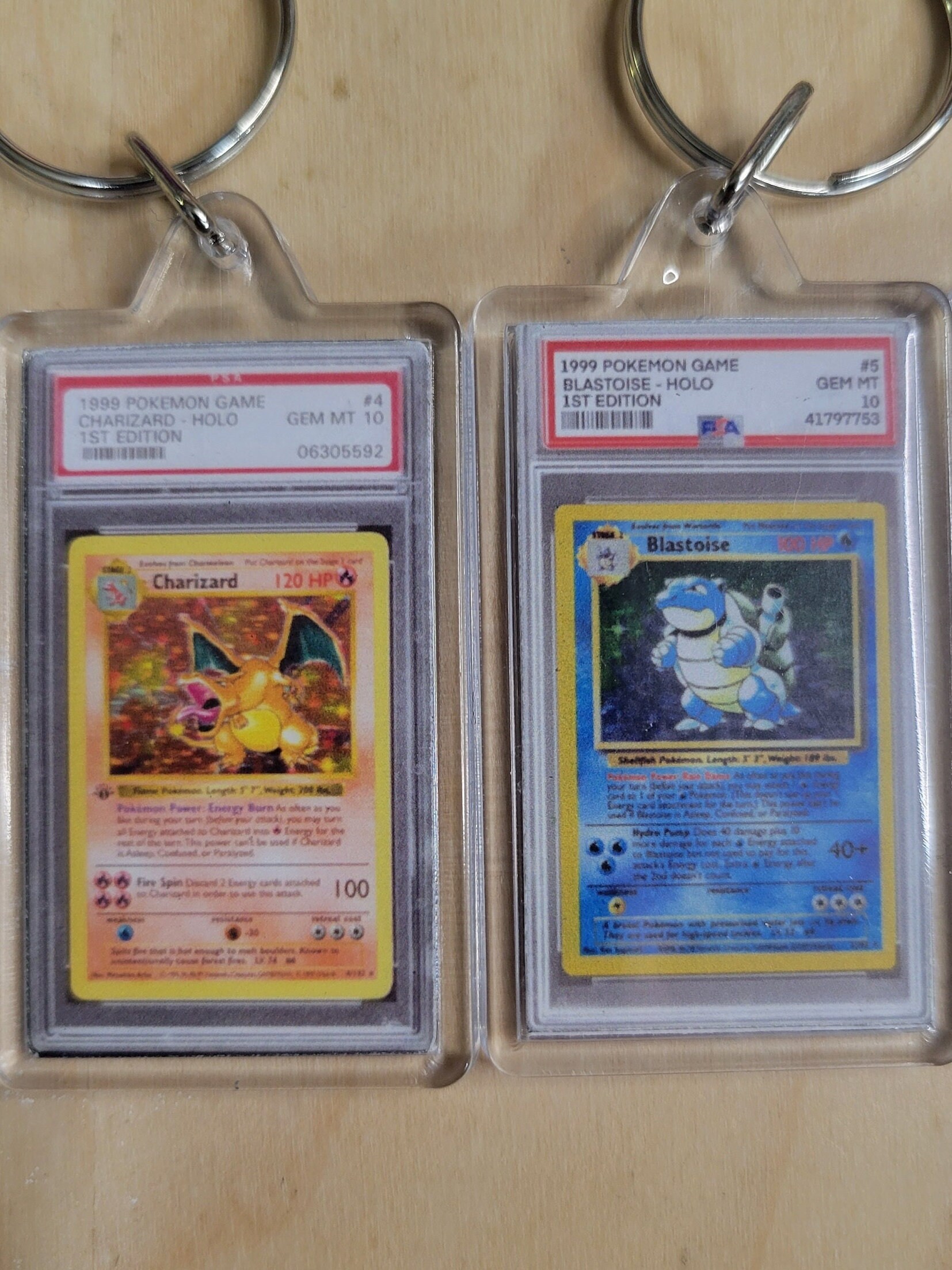 4 Peice Lot Keychain/keyring Charizard, Blastoise, Venusaur, Pikachu ...
