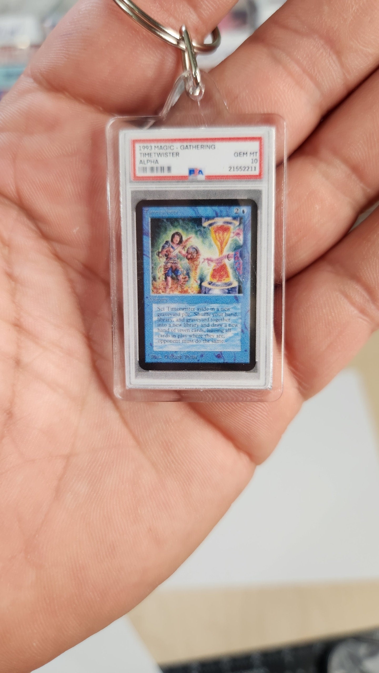 Timetwister, Mtg, Power 9, Psa Graded Miniature Graded Card Psa Keychain not Actual Card Novelty ...