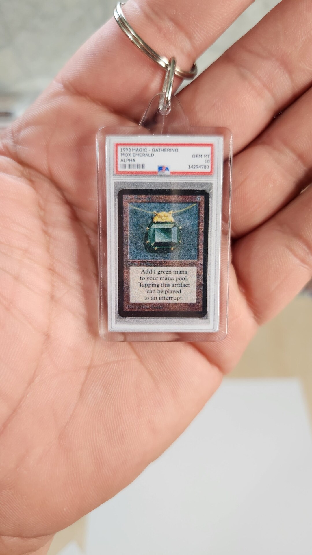 Mox Emerald, Mtg, Power 9, Psa Graded || Miniature Graded Card Psa ...