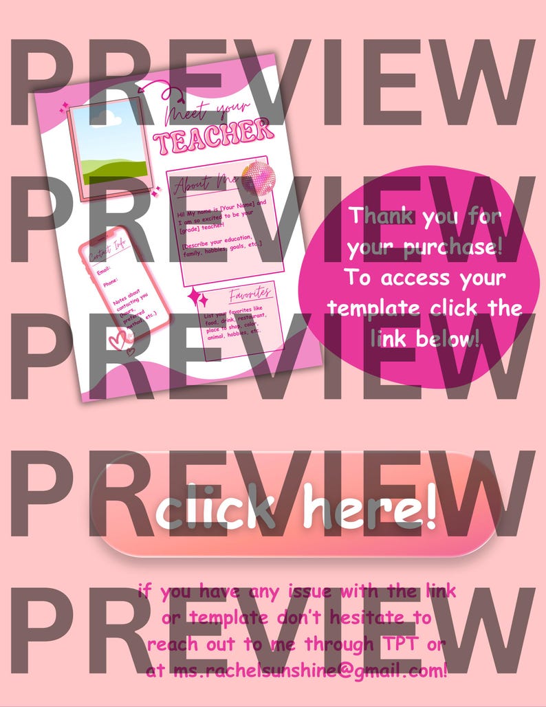 Meet Your Teacher Editable Canva Template | Back to School | Editable ...