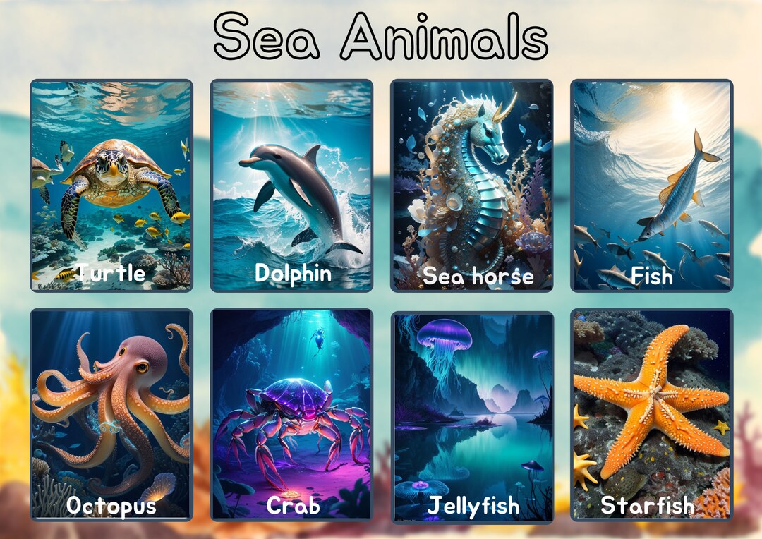 Under the Sea Adventure: SEA Animal Flashcards for Kids | Educational ...