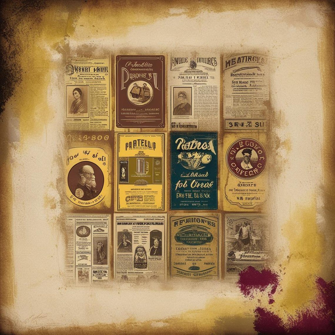 Natural Vintage Digital Paper, Vintage Digital Paper Flowers Scrapbook ...