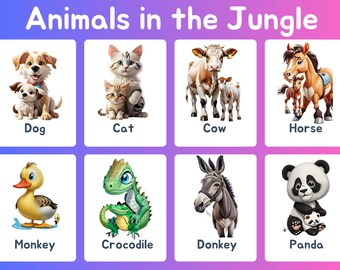 FARM ANIMALS • Editable Montessori Cards • Flash Cards Nomenclature ...