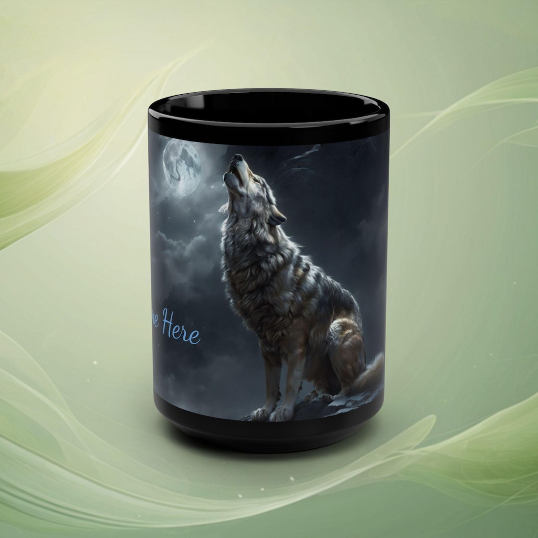 Personalized Howling Wolf Mug - Etsy