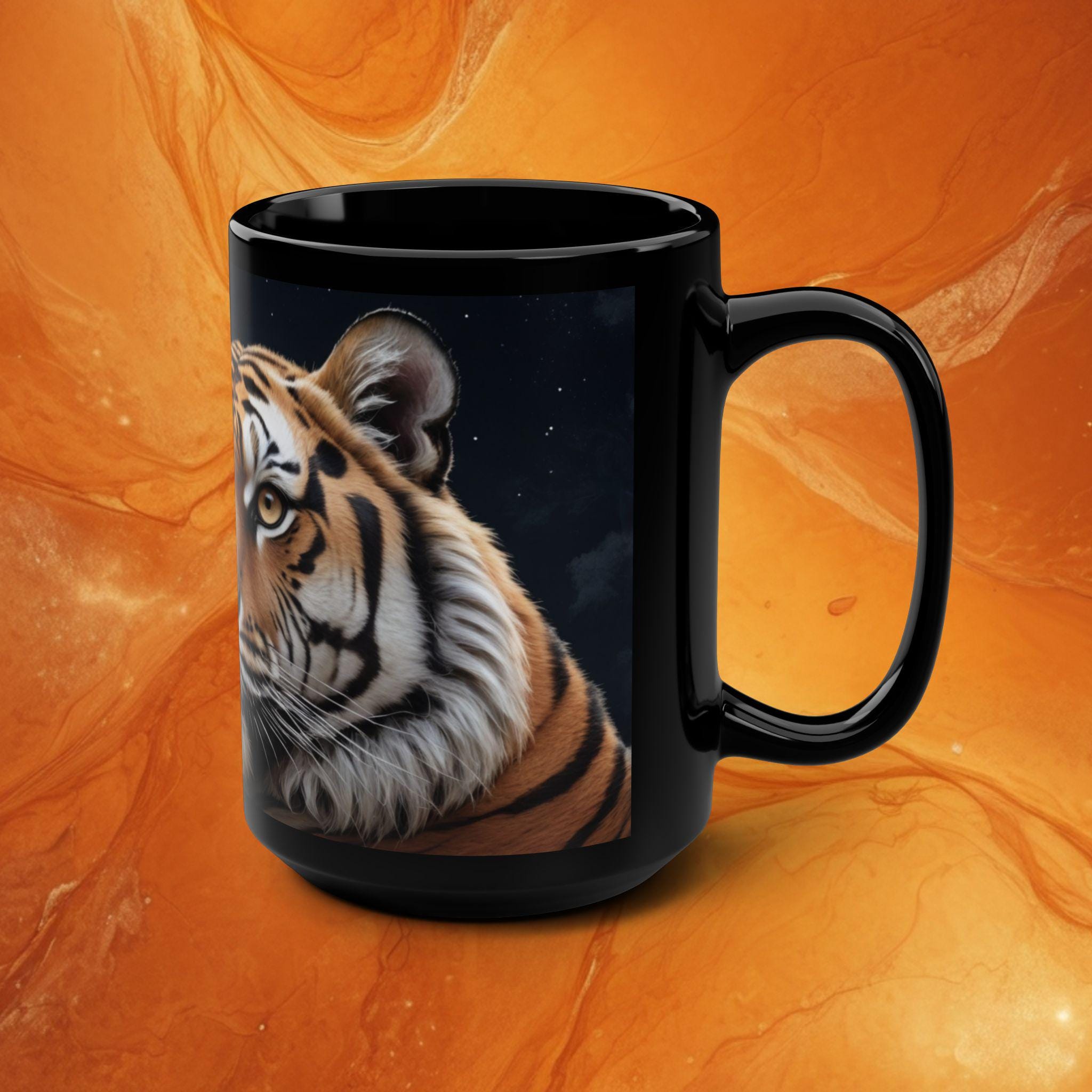 Personalized Tiger and Full Moon Mug - Etsy