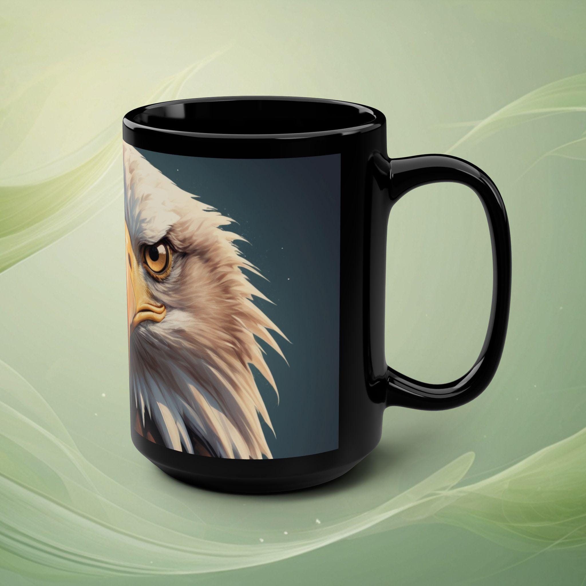 Personalized Eagle Black Mug - Etsy