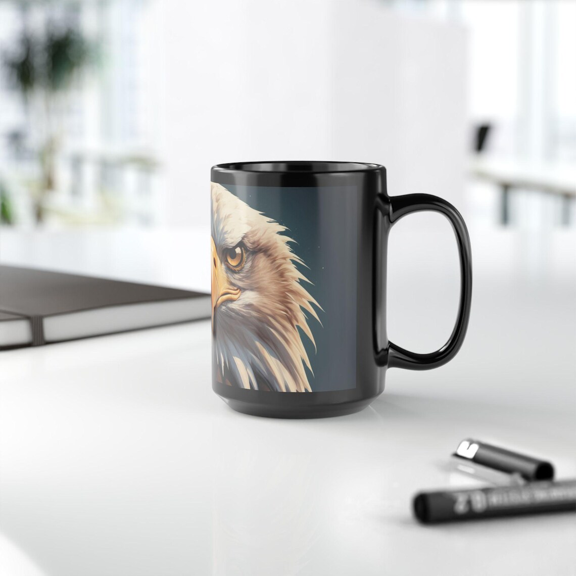 Personalized Eagle Black Mug - Etsy