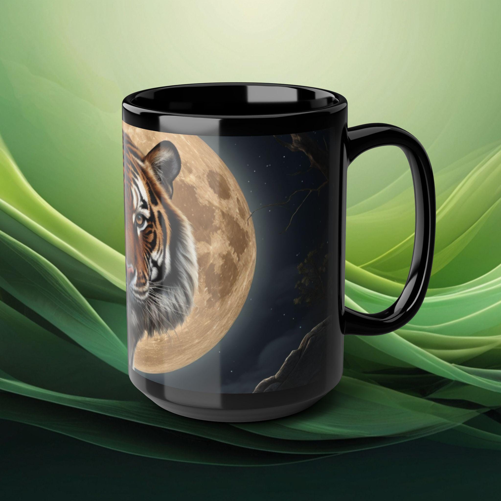 Personalized Tiger and Full Moon Mug - Etsy
